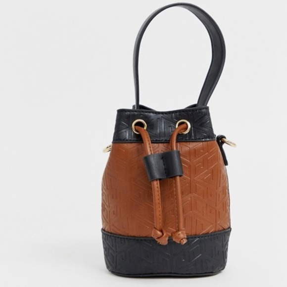 ASOS | Bags | Mini Bucket Bag In Embossed Monogram | Poshmark